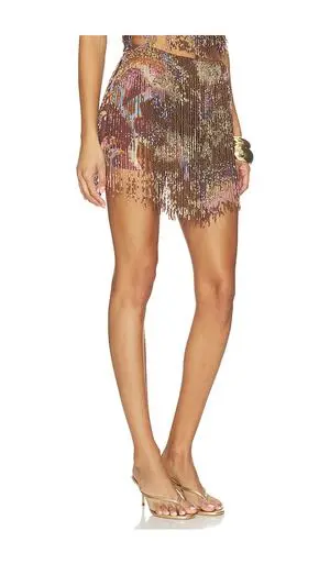 PatBO Boho Mini Skirt In Multi