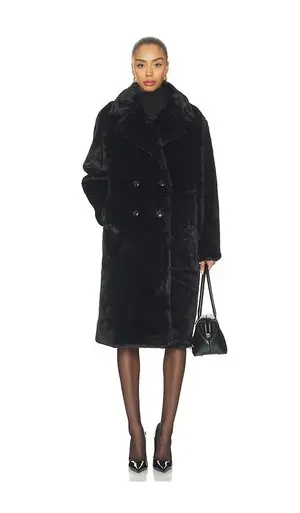 MORE TO COME Calliope Faux Fur Coat - Black