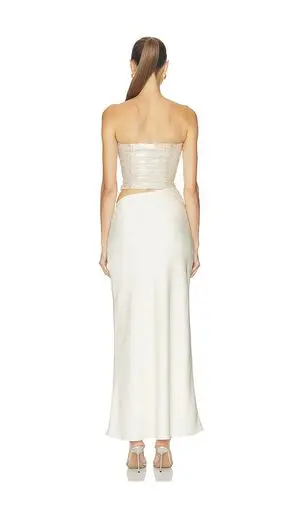 RUNAWAY THE LABEL Amabel Strapless Cutout Maxi Dress In White