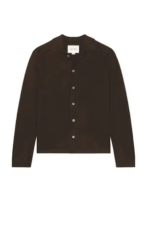 Soft Goat Knitted Shirt In Brown