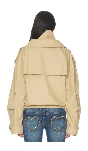 NIIHAI Trench Hoodie In Beige