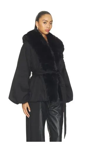 ROTATE BY BIRGER CHRISTENSEN Faux Fur Collar Jacket