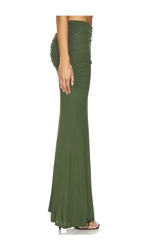 Alice + Olivia Shannon Ruched Hip Maxi Skirt In Black