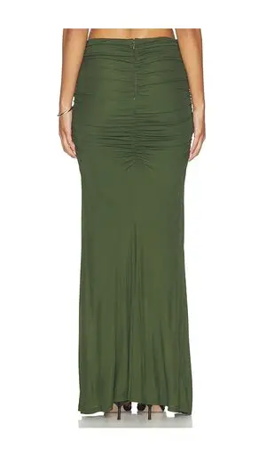 Alice + Olivia Shannon Ruched Hip Maxi Skirt In Black