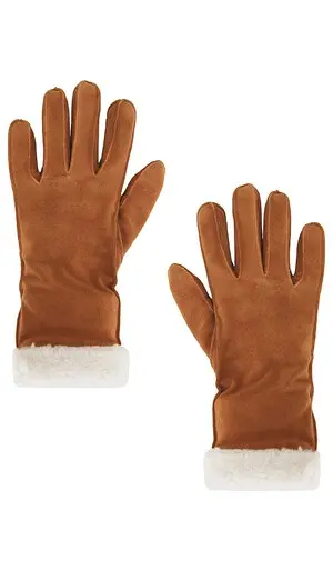 FAVORITE DAUGHTER The Suede Gloves In Brown - Camel