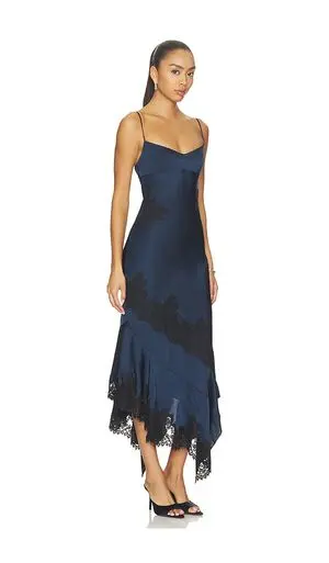 Amanda Uprichard Kaysee Midi Dress In Navy