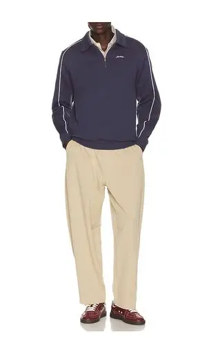 STUDENTS GOLF Del Norte Zip Polo Pullover In Blue