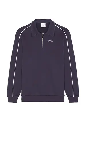 STUDENTS GOLF Del Norte Zip Polo Pullover In Blue