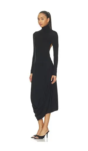 THE LINE BY K Jan Open Back Draped Longsleeve Dress