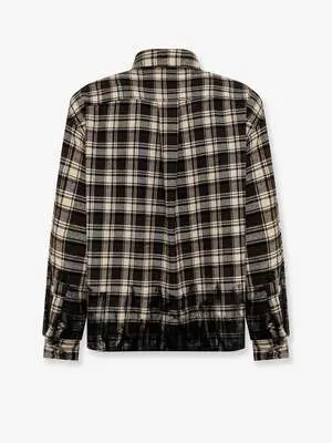 LANEUS Cotton Blend Shirt With Check Pattern