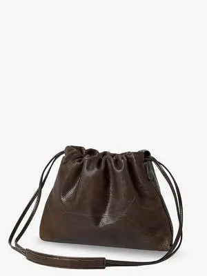 Brunello Cucinelli Reptile Print Leather Crossbody Bag