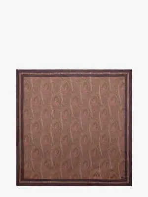 Etro Modal And Cashmere Shawl With Paisley Pattern - Brown