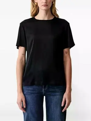 SILVIAN HEACH Satin-finish Short-sleeve Top - Black