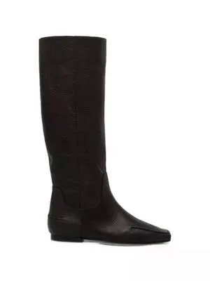 POLLINI Leather Square-toe Boots