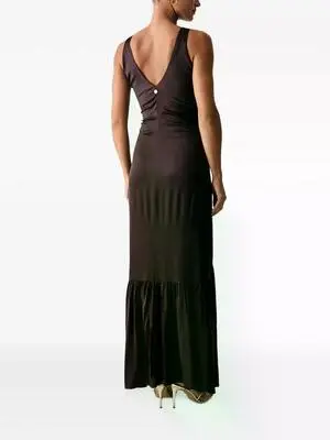 SILVIAN HEACH Chain-embellished Ruched Maxi Dress