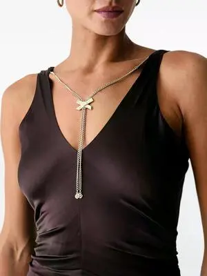SILVIAN HEACH Chain-embellished Ruched Maxi Dress