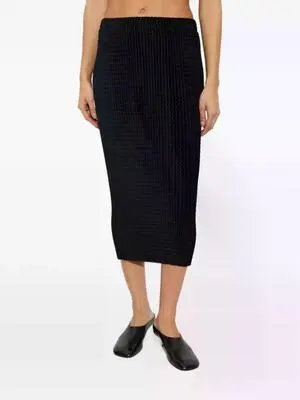 Issey Miyake Pleated Midi Skirt - Black