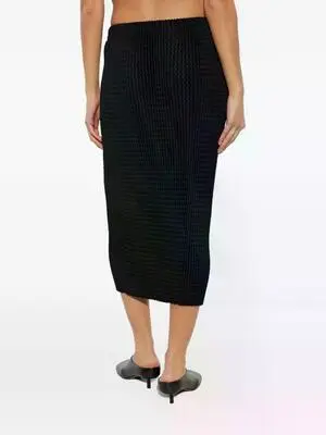 Issey Miyake Pleated Midi Skirt - Black