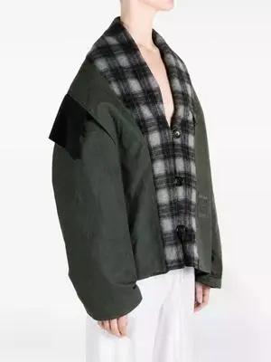 JULIE KEGELS Check-pattern Panelled Coat