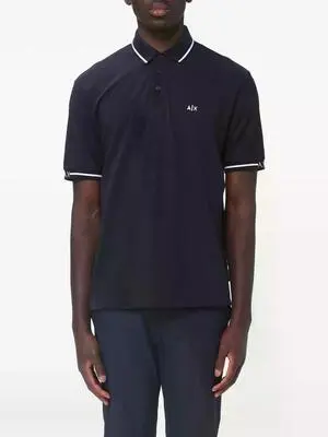 Armani Exchange Logo-embroidered Piqué Polo Shirt - Blue