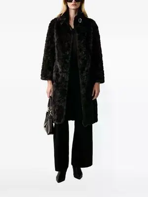 SILVIAN HEACH Buckle-collar Faux-fur Coat - Brown