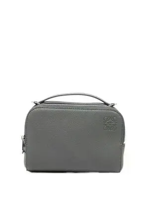 Loewe Anagram-debossed Leather Messenger Bag - Grey