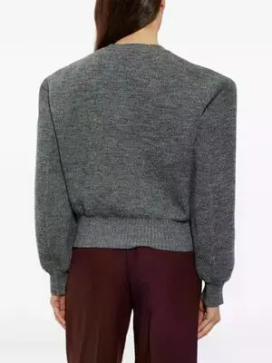 Issey Miyake Handsome Knit Round-neck Puff-sleeve Sweater