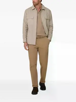 Boggi Milano Overshirt In Corduroy Lined With Flannel - Neutrals