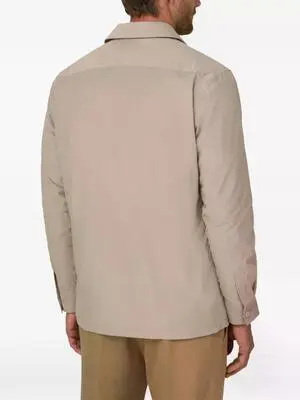 Boggi Milano Overshirt In Corduroy Lined With Flannel - Neutrals
