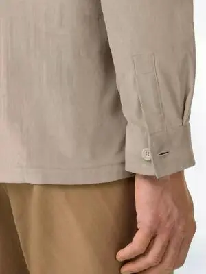 Boggi Milano Overshirt In Corduroy Lined With Flannel - Neutrals