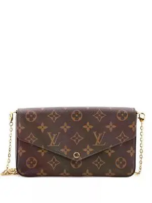LOUIS VUITTON Felicie Pochette Monogram Canvas Crossbody Bag - Brown