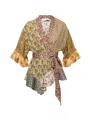 Zimmermann Fairlight Scarf Wrap Top - Neutrals