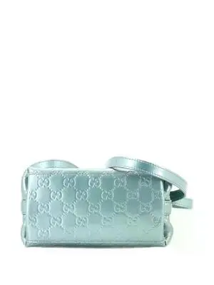 Gucci Emblem Gg Embossed Patent Small Bucket Bag