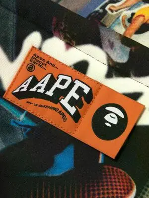 AAPE BY *A BATHING APE Moonface Logo Graffiti-print Hoodie