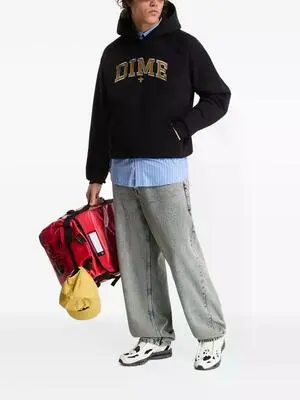 DIME Varsity Logo-embroidered Hoodie - Black