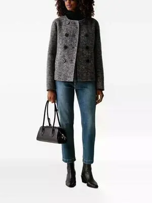 SILVIAN HEACH Glamor Double-breasted Bouclé Coat - Grey