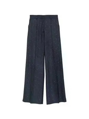 MANUEL RITZ Pinstripe-pattern Trousers - Blue