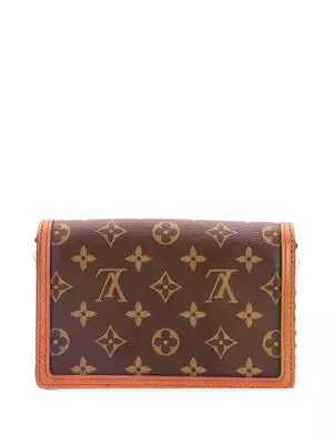 LOUIS VUITTON Dauphine Chain Wallet Reverse Monogram Canvas Clutch Bag