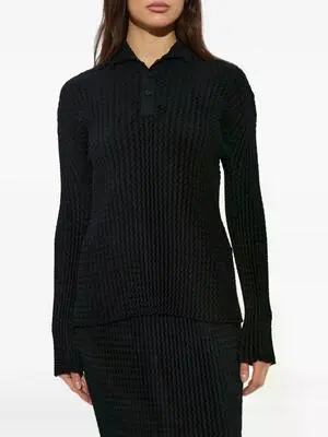 Issey Miyake Pleated Polo Shirt