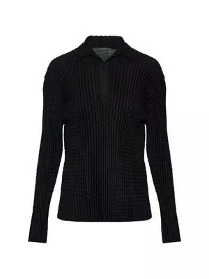 Issey Miyake Pleated Polo Shirt