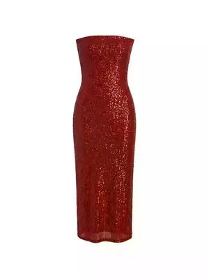 NISSA Sequin Tulle Insert Maxi Dress