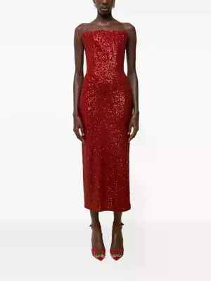 NISSA Sequin Tulle Insert Maxi Dress