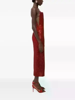 NISSA Sequin Tulle Insert Maxi Dress