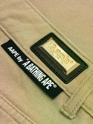 AAPE BY *A BATHING APE Embroidered Rolled-cuff Jeans