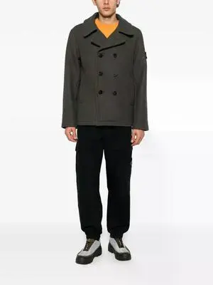 Stone Island Double-breasted Logo-patch Jacket