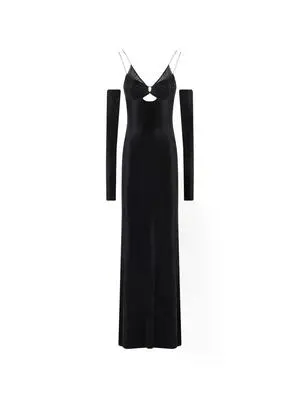 AMAZUIN Greta Velvet Cutout Dress