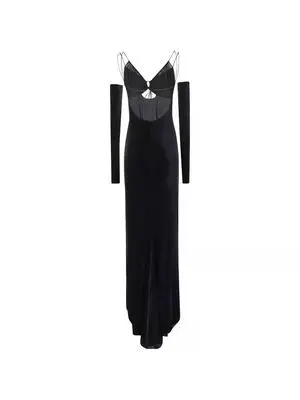 AMAZUIN Greta Velvet Cutout Dress