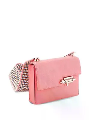 Hermès Verrou Bag Chevre Mysore And Canvas Mini Shoulder Bag - Pink
