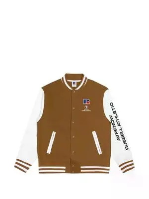 AAPE BY *A BATHING APE Moonface Patch Baseball Jacket - Brown