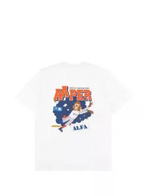 AAPE BY *A BATHING APE X Rob Flowers Moonface-print T-shirt